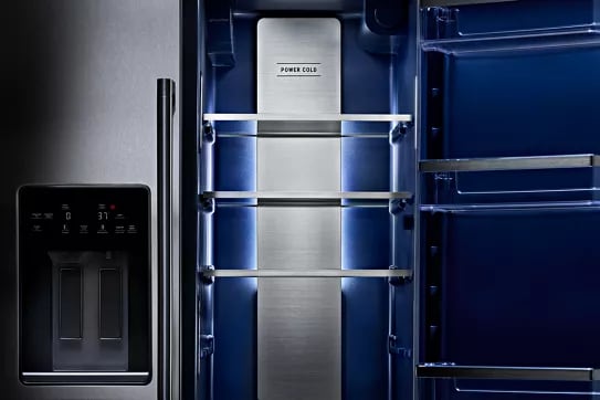 36-inch Wide Counter-Depth Side-by-Side Refrigerator with Arctic Blue ...