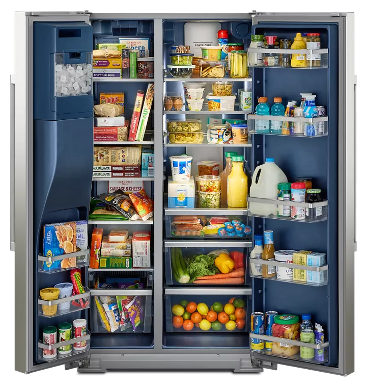 36-inch Wide Counter-Depth Side-by-Side Refrigerator with Arctic Blue ...